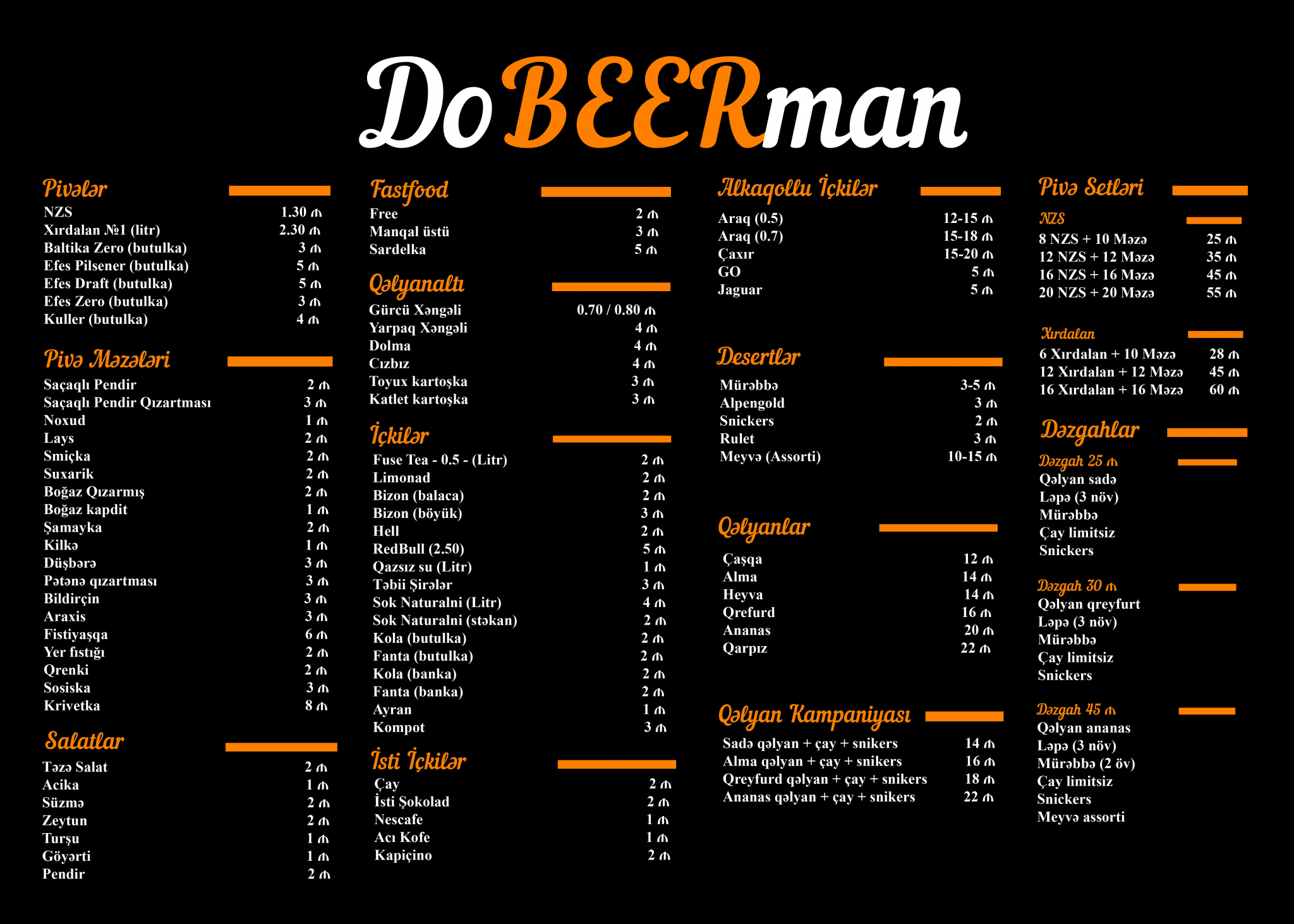 Menyu Çapı - Fikir.az